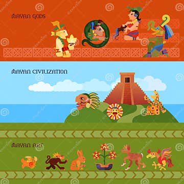 Maya Banners Set ilustración del vector. Ilustración de historia - 77876357
