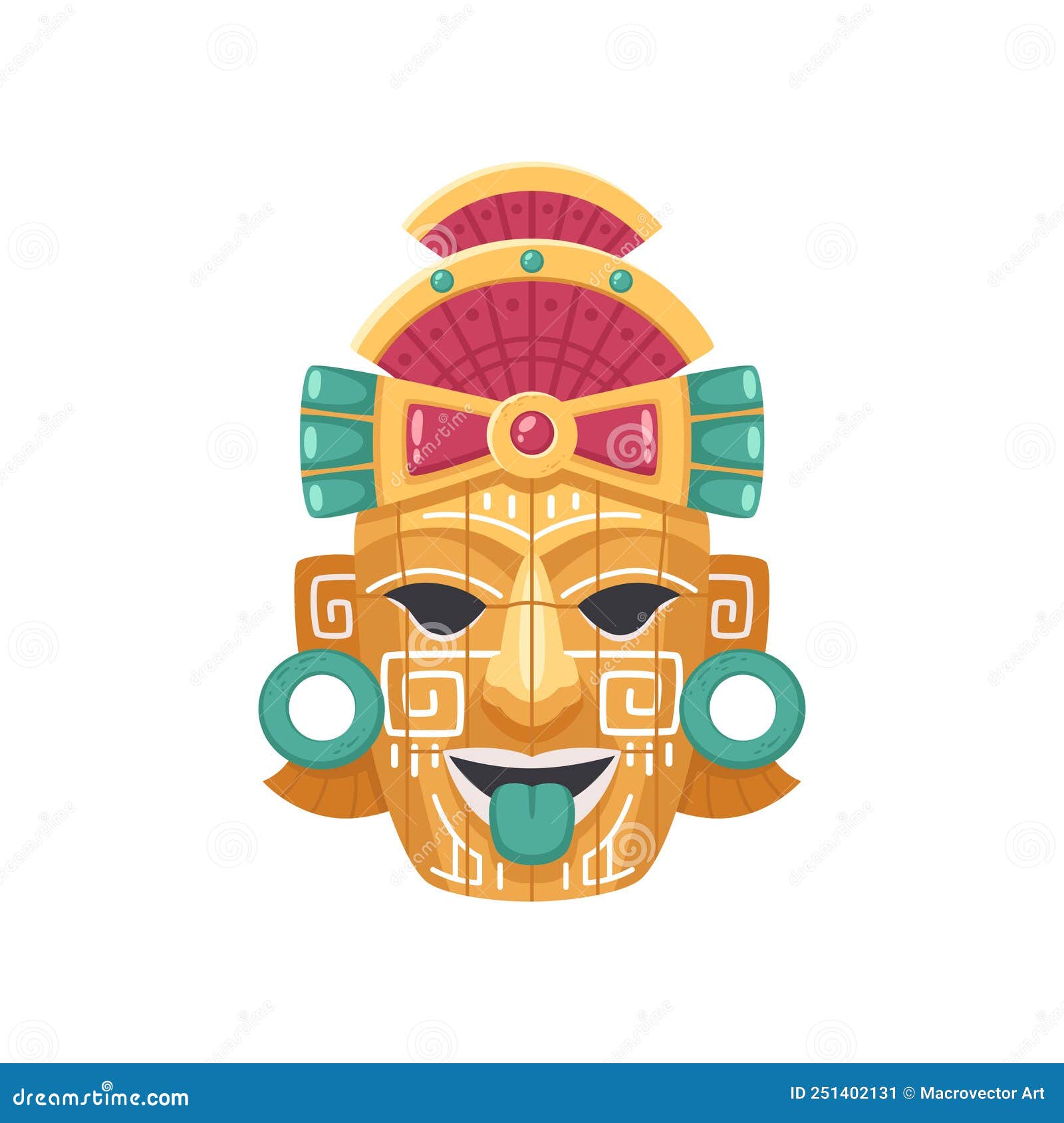 Maya Bow Mask Composition stock vector. Illustration of gods - 251402131