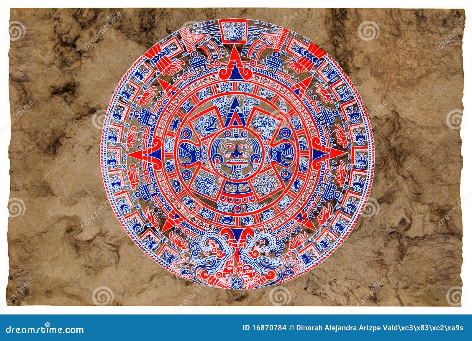 Maya calendar parchment stock illustration. Illustration of painted ...