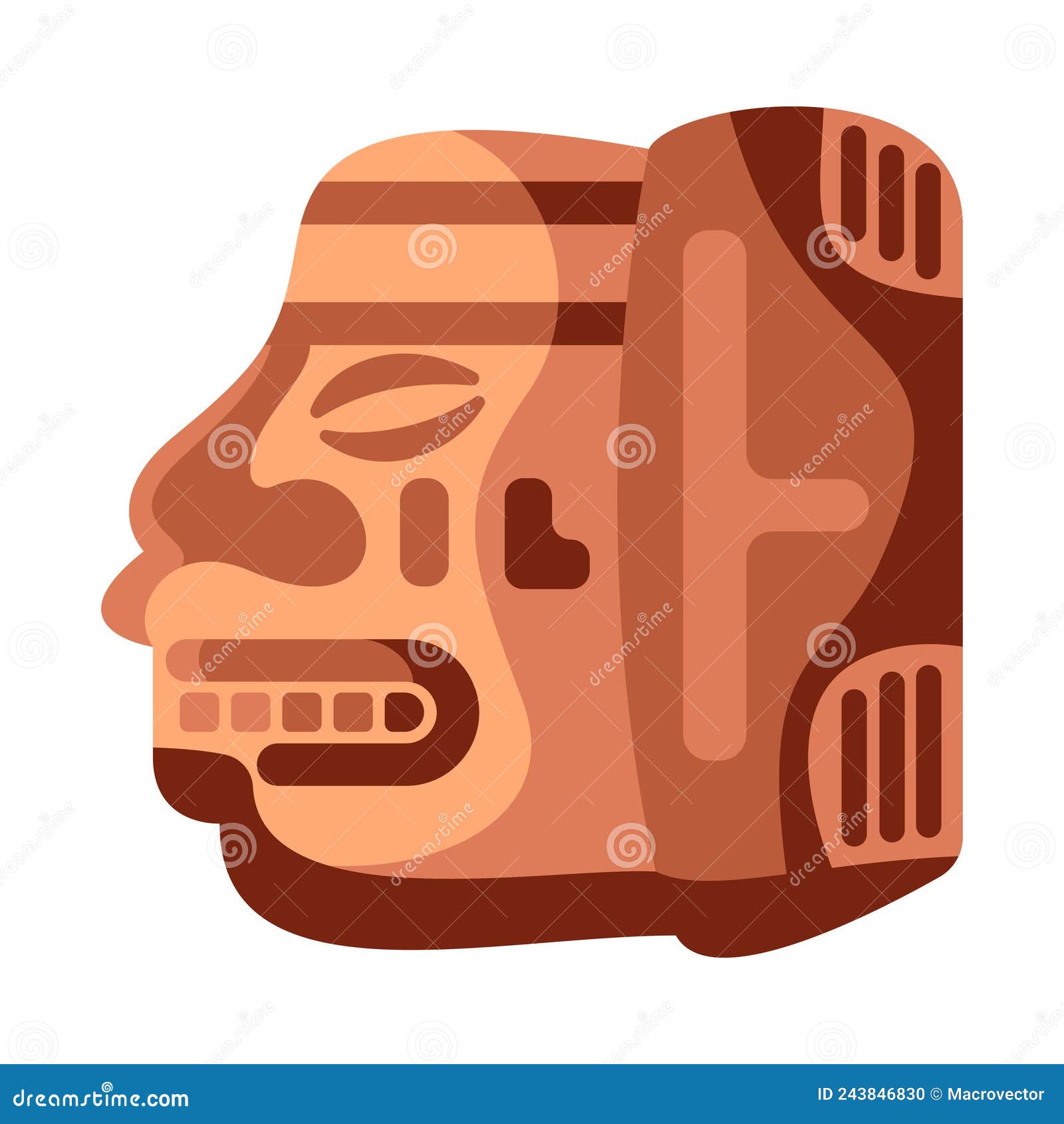 Maya Aztec Face Composition Stock Vector - Illustration of cover ...