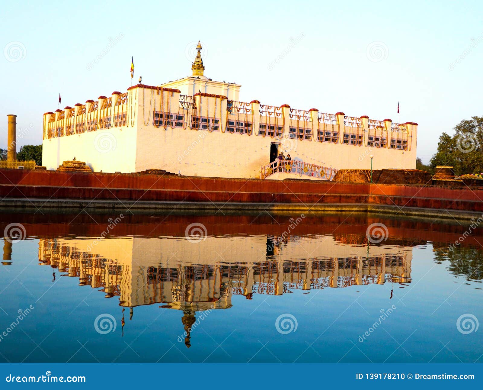 Maya Devi Temple in Lumbini Nepal Day View in Reflected Water Editorial ... Maya Devi Temple in Lumbini Nepal Day View in Reflected Water Editorial ...