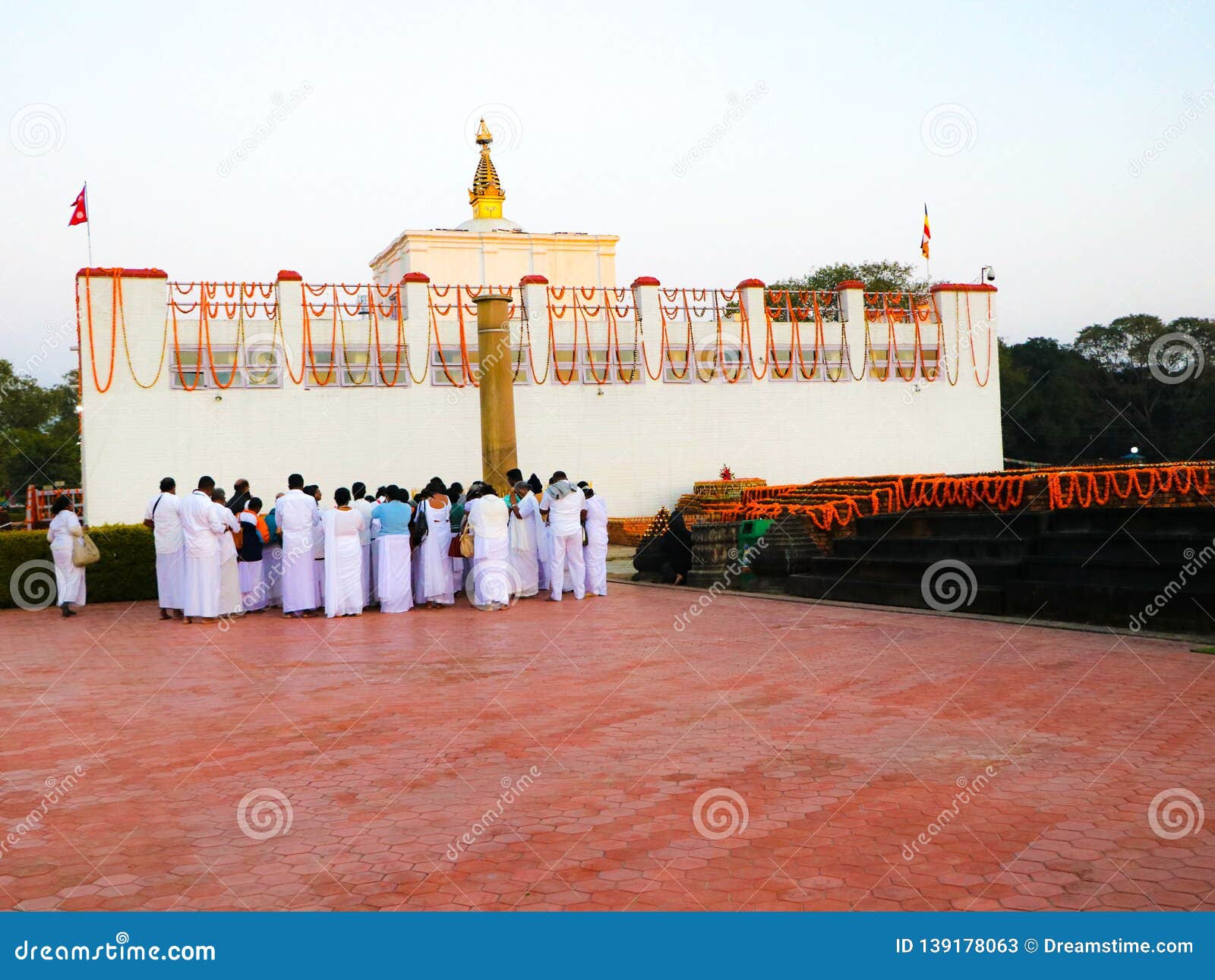 Maya Devi Temple in Lumbini Nepal .pilgrims in Front of Temple ... Maya Devi Temple in Lumbini Nepal .pilgrims in Front of Temple ...