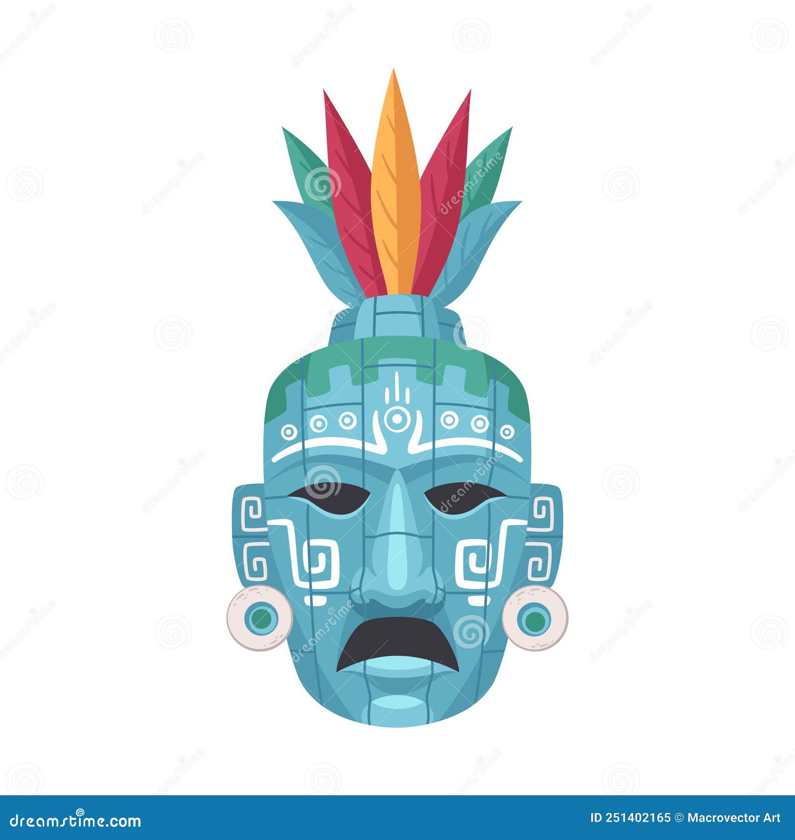 Maya Jar Mask Composition stock vector. Illustration of civilization ...