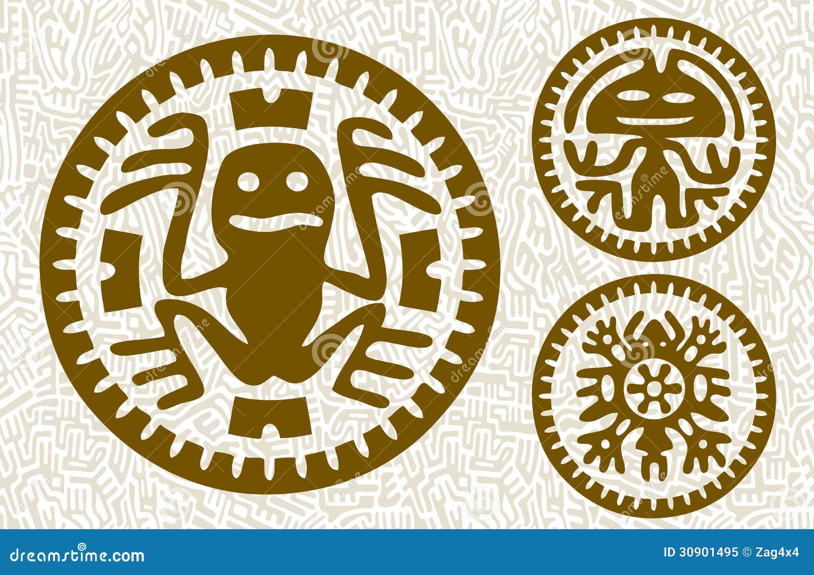 Maya monsters stock illustratie. Illustration of mexicaans - 30901495