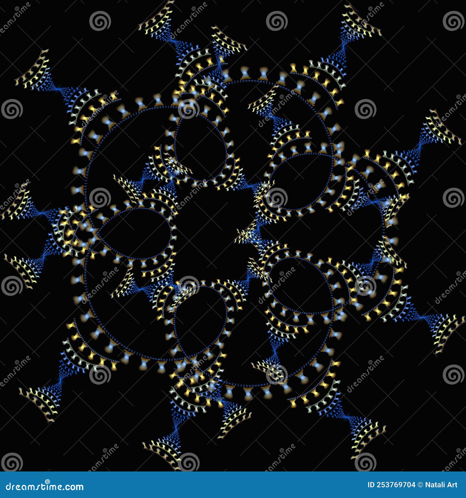 Maya Ornaments and Stylized Fractal Patterns Stock Illustration ...