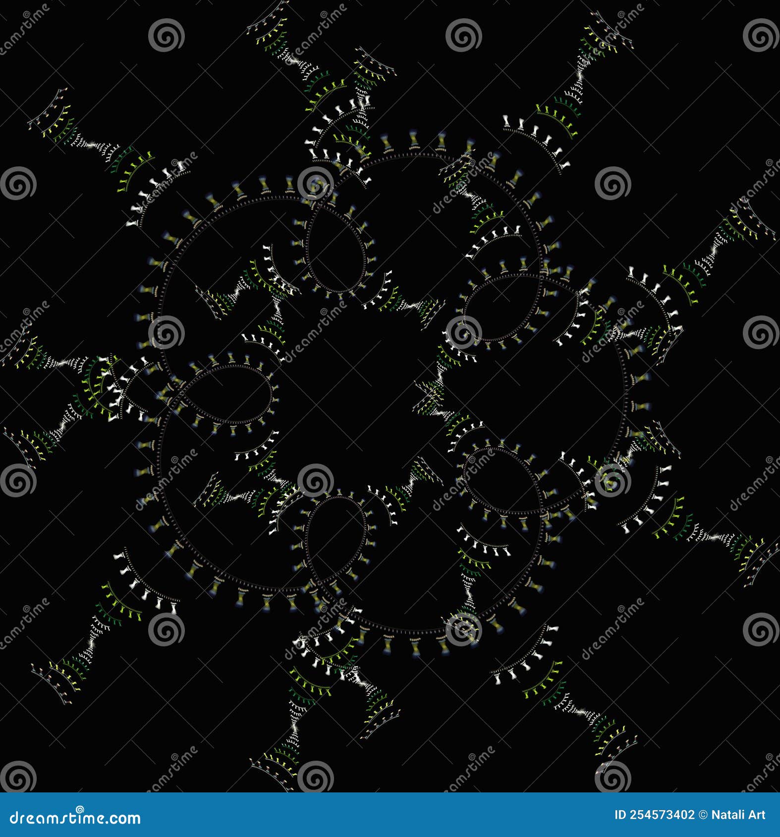 Maya Ornaments and Stylized Fractal Patterns Stock Illustration ...