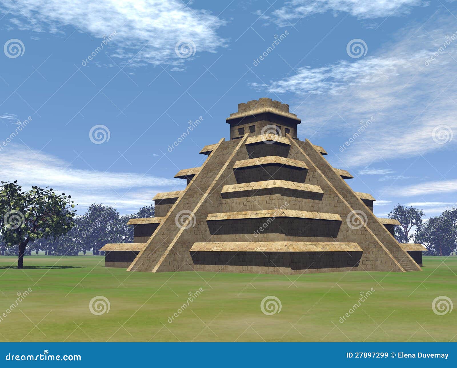 Maya Pyramid Icon, Temple Of Kukulcan, El Castillo Pyramid In Chichen ...