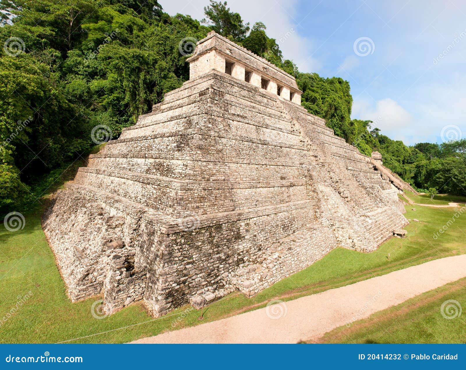 Maya Pyramid In The Rainforest By Tikal Royalty-Free Stock Photo ...