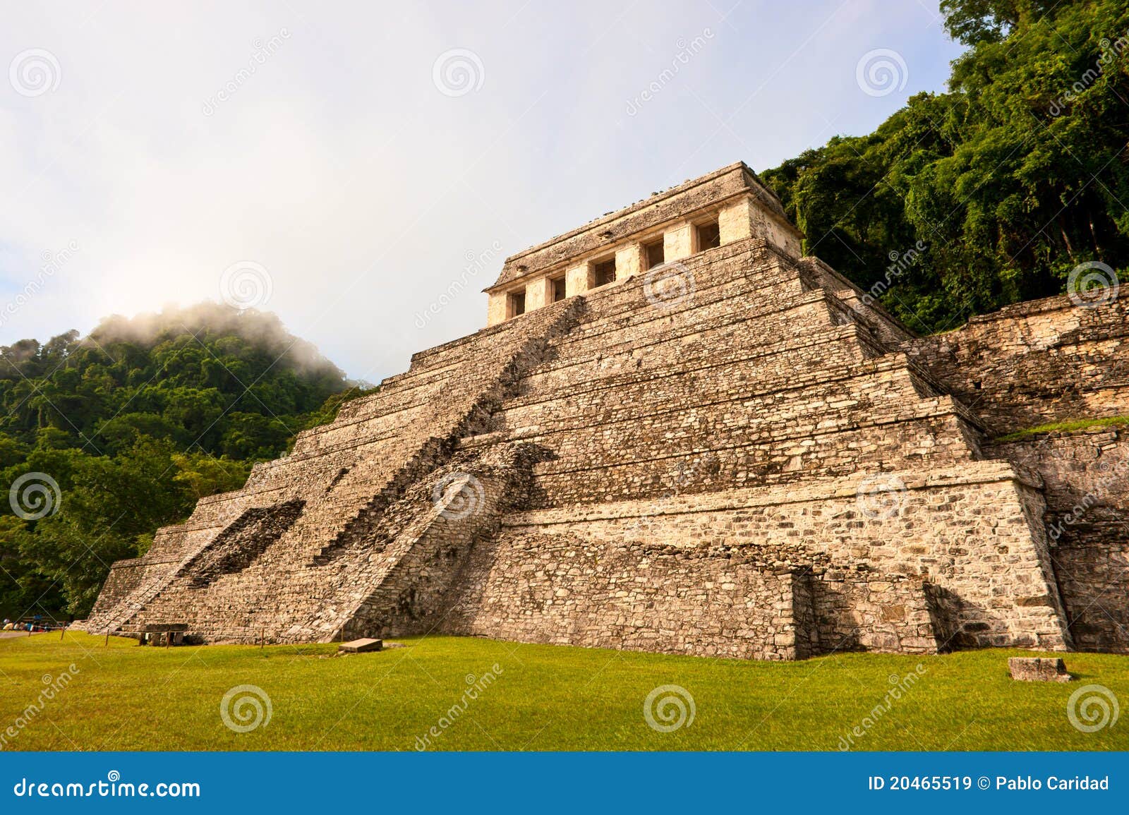 Maya Pyramid at Palenque, Mexico. Stock Image - Image of rock, pyramid ...