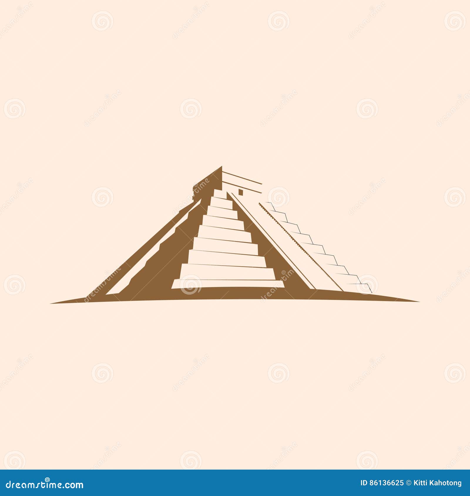 Maya Pyramid Icon, Temple Of Kukulcan, El Castillo Pyramid In Chichen ...