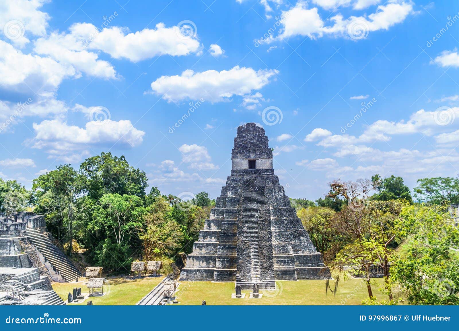 Maya Pyramids in National Park Tikal in Guatemala Stock Image - Image ...