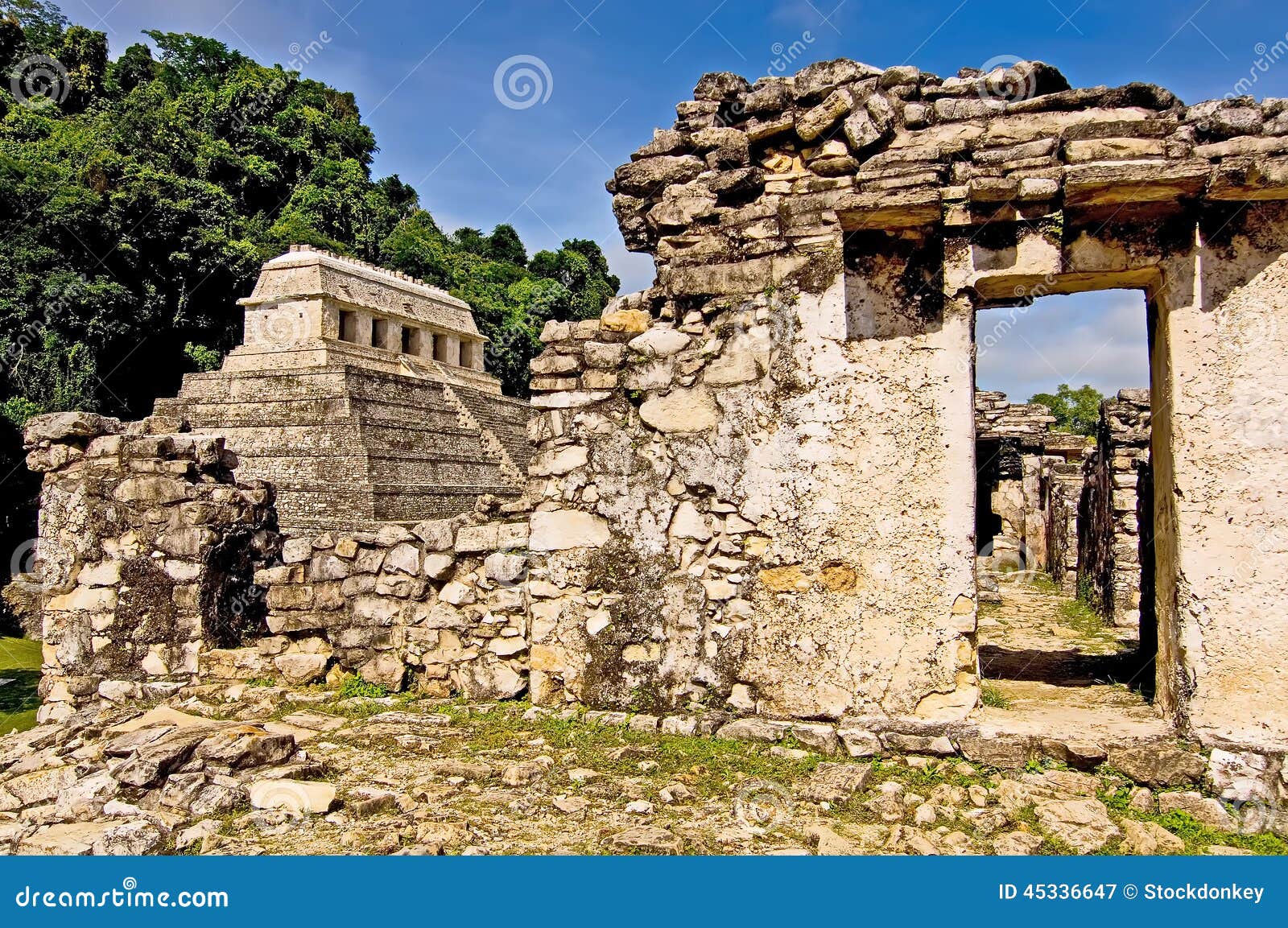 Maya ruins stock image. Image of heritage, cultures, jungle - 45336647