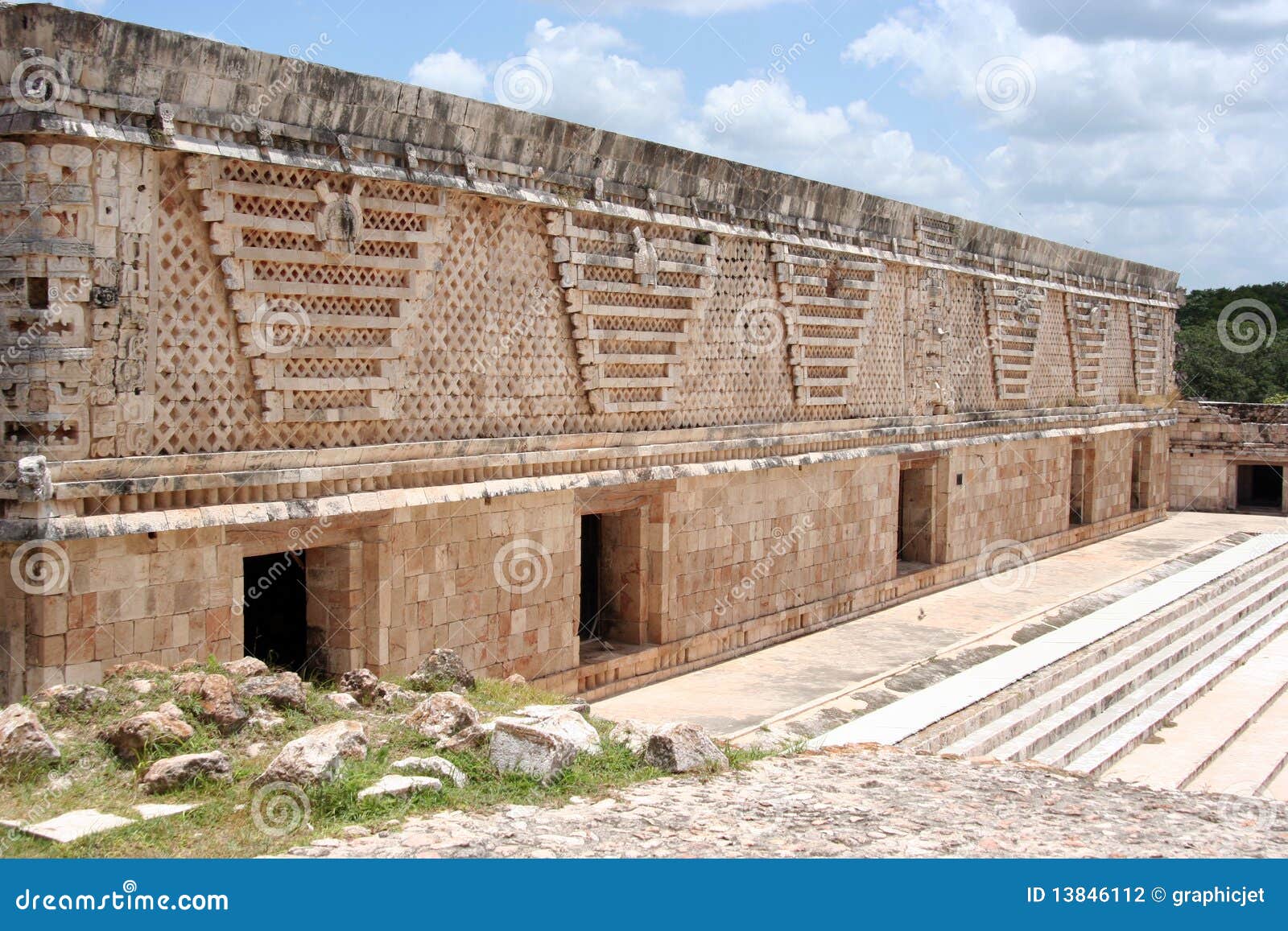 Maya square, mexico stock photo. Image of maya, clouds - 13846112