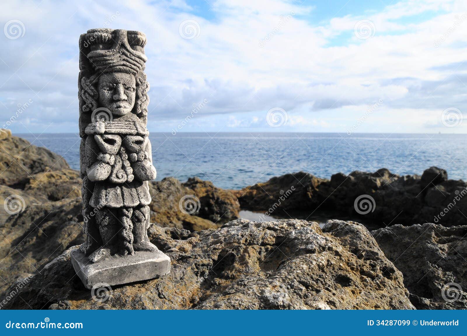 Maya Statue stock image. Image of architecture, ruins - 34287099