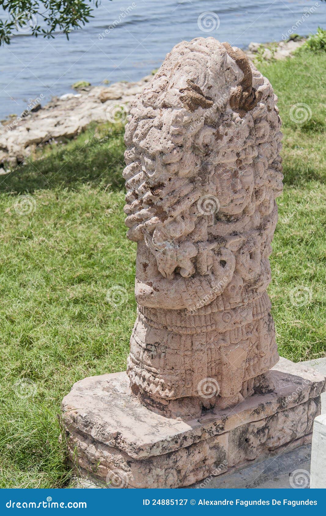 Maya Stone Head Sculpture Royalty-Free Stock Photography ...