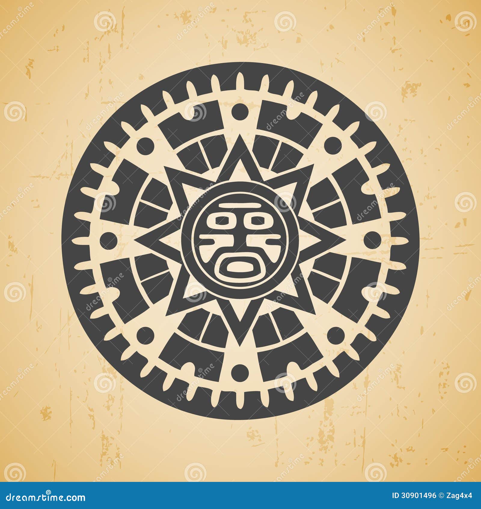 Maya sun stock illustration. Illustration of civilization - 30901496