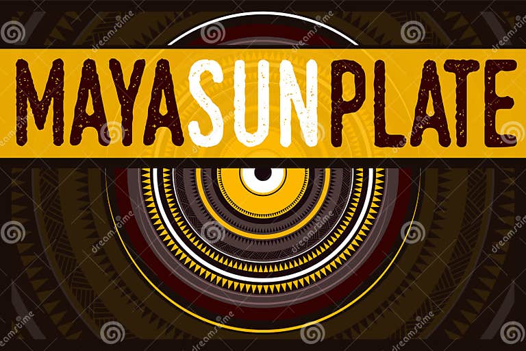 Maya Sun Traditional Ethnic Pattern. Kitchen Plate Stock Vector ...