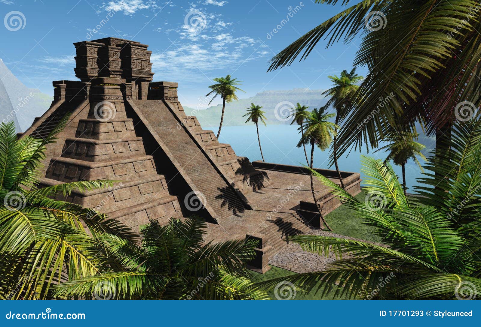 Maya temple stock illustration. Illustration of architecture - 17701293