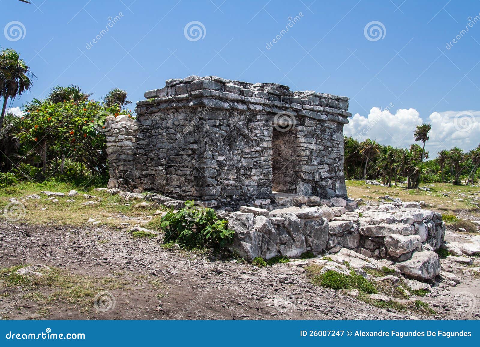 Maya Temple Facade in Tulum Mexico Stock Image - Image of peninsula ...