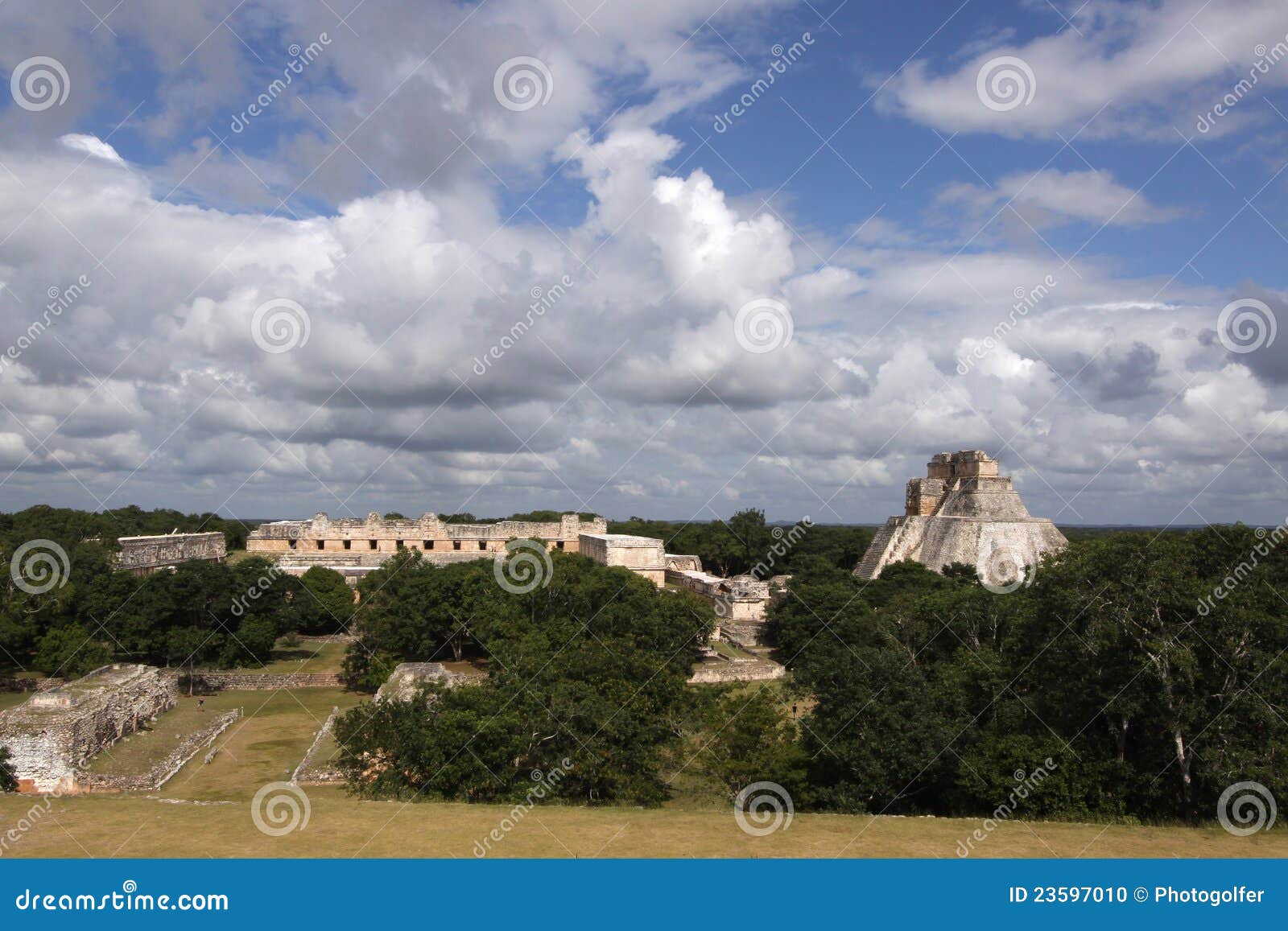 Maya Temples in Uxmal, Mexico Stock Photo - Image of mexico, temple ...