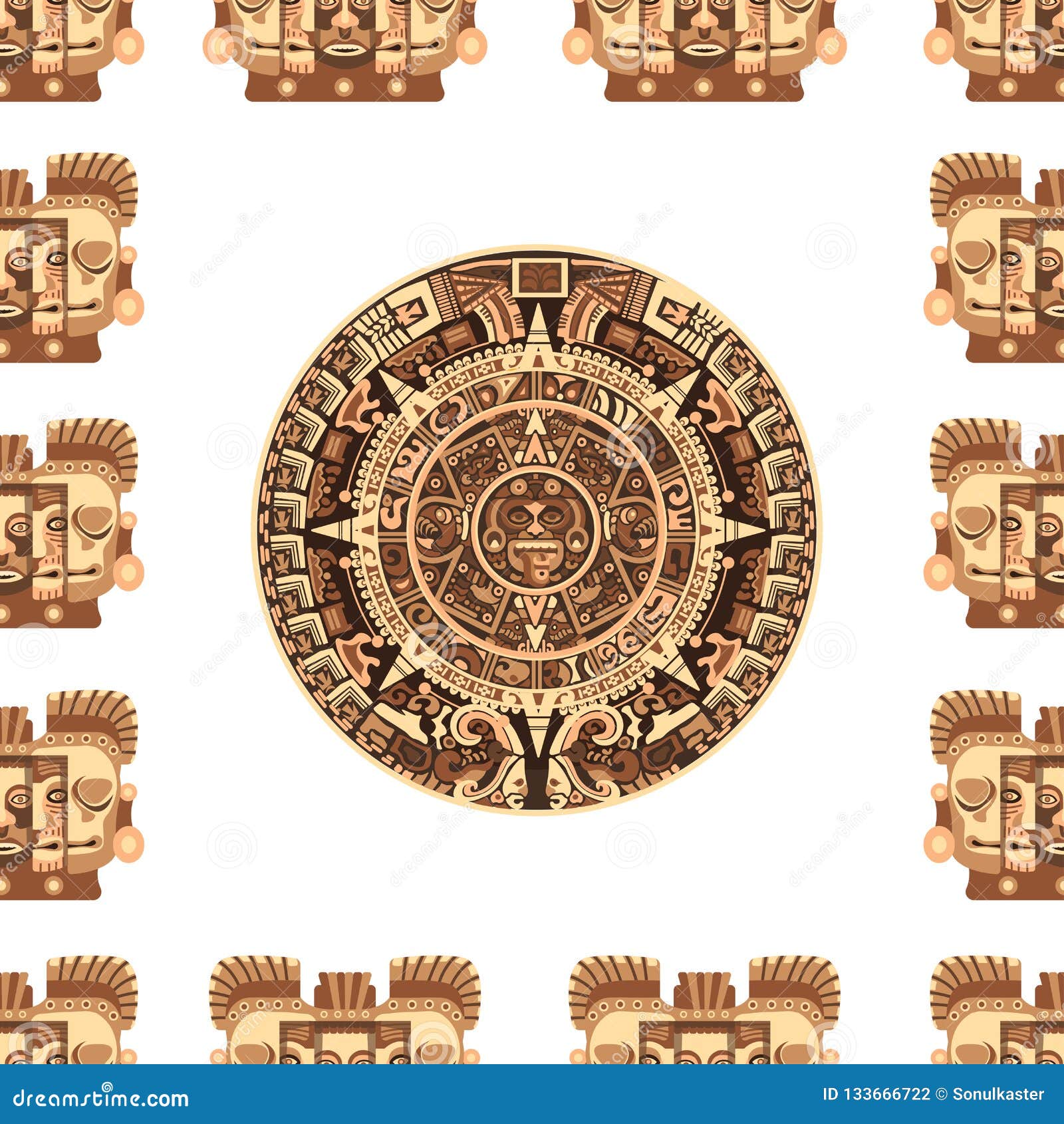 Maya Traditional Attributes and Ancient Priceless Relics Seamless ...