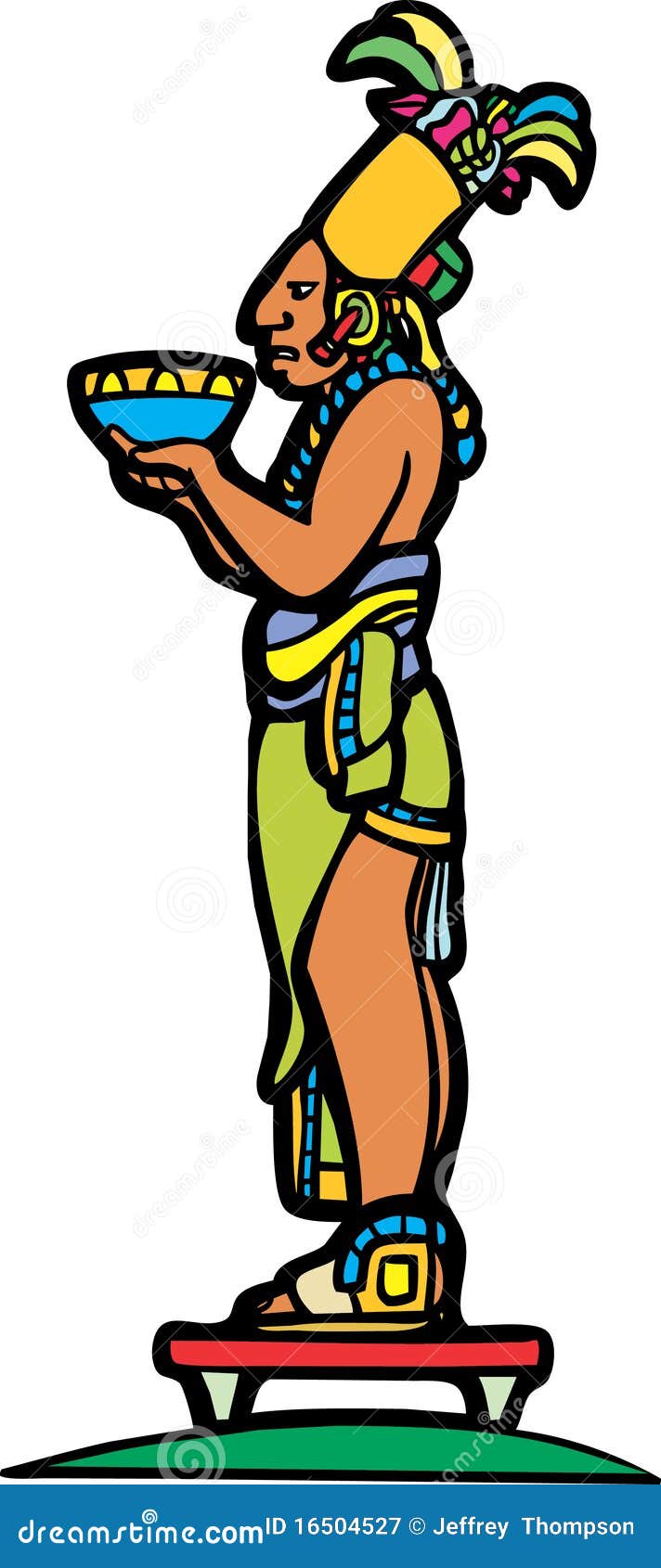 Maya y tazón de fuente ilustración del vector. Ilustración de selva ...