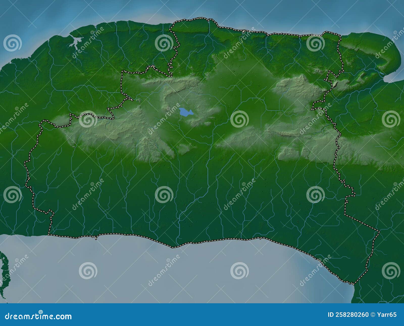 Mayabeque, Cuba. Physical. No Legend Stock Illustration - Illustration ...