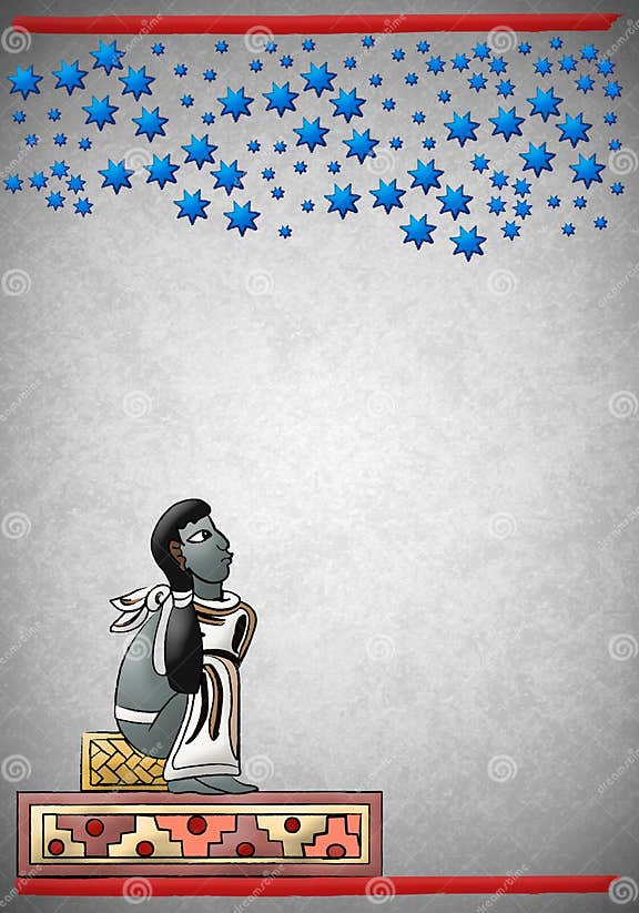Mayan - Aztec Observing the Constellations in the Stock Illustration ...