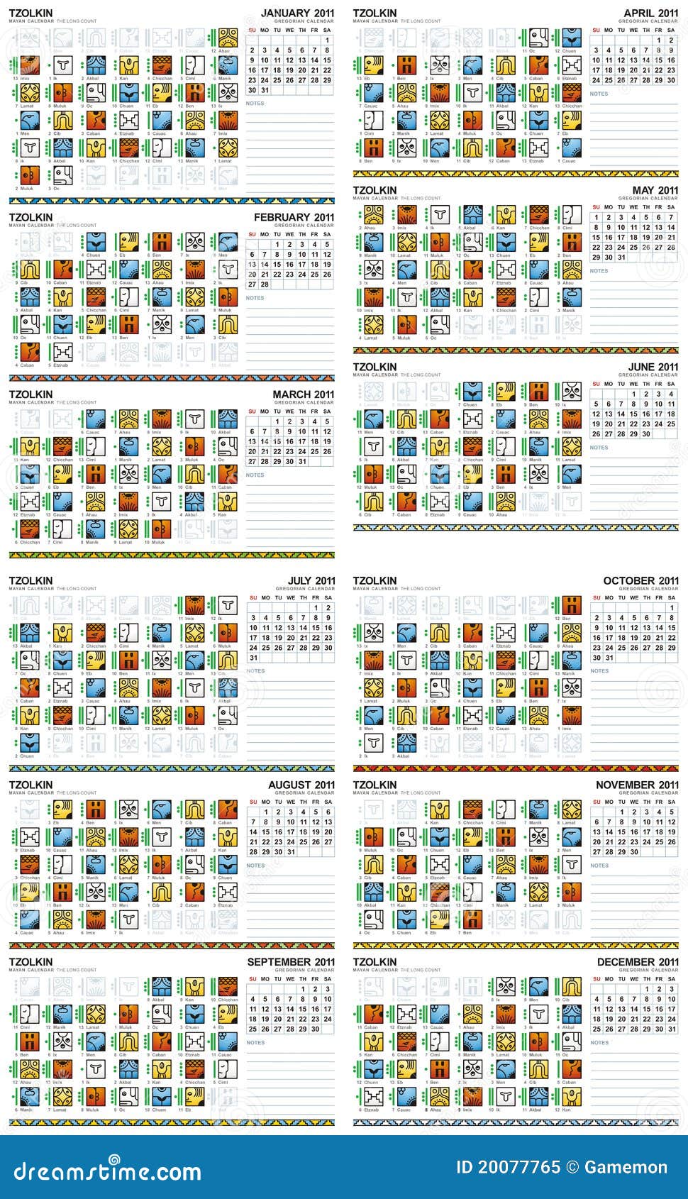 18 Etznab - Maya Calendar Seal Vector | CartoonDealer.com #7652495