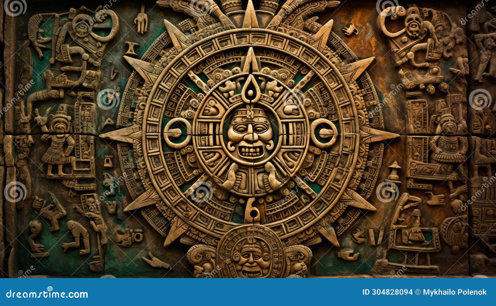 Mayan Calendar Colorful Background. Neural Network AI Generated Stock ... Mayan Calendar Colorful Background. Neural Network AI Generated Stock ...
