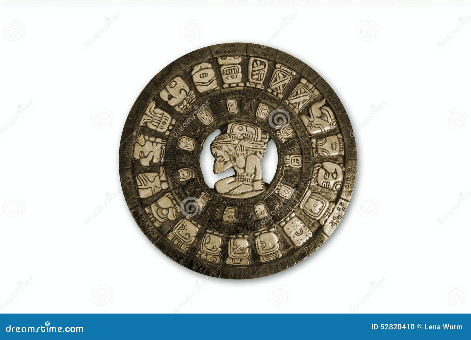 Mayan Calendar, Isolated On White Stock Photo - Image of astronomy ...