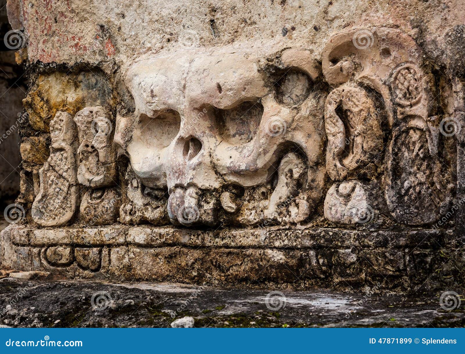 Mayan carvings skull stock image. Image of culture, architecture - 47871899