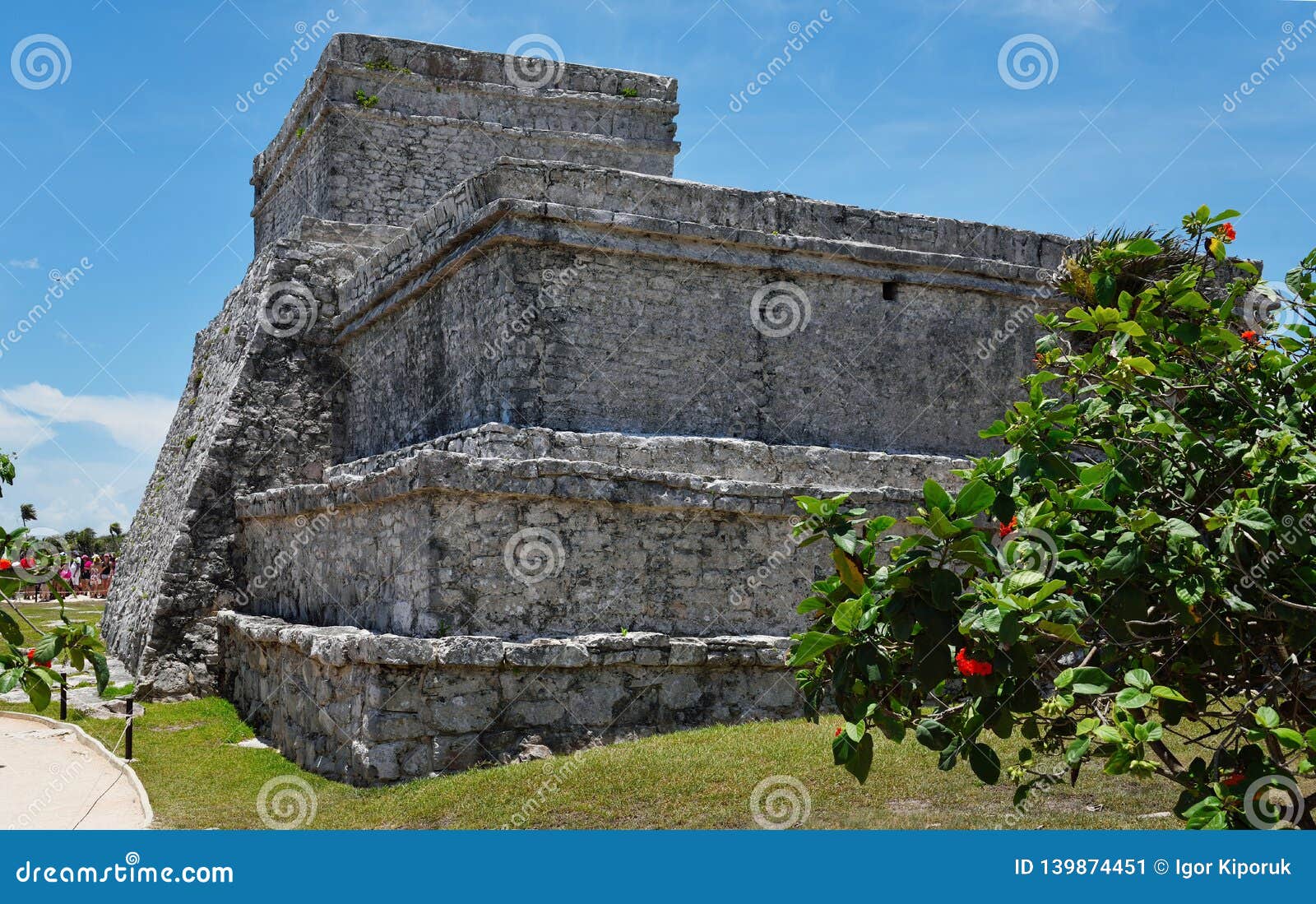 Mayan Castle at Tulum stock image. Image of yucataiexcl - 139874451