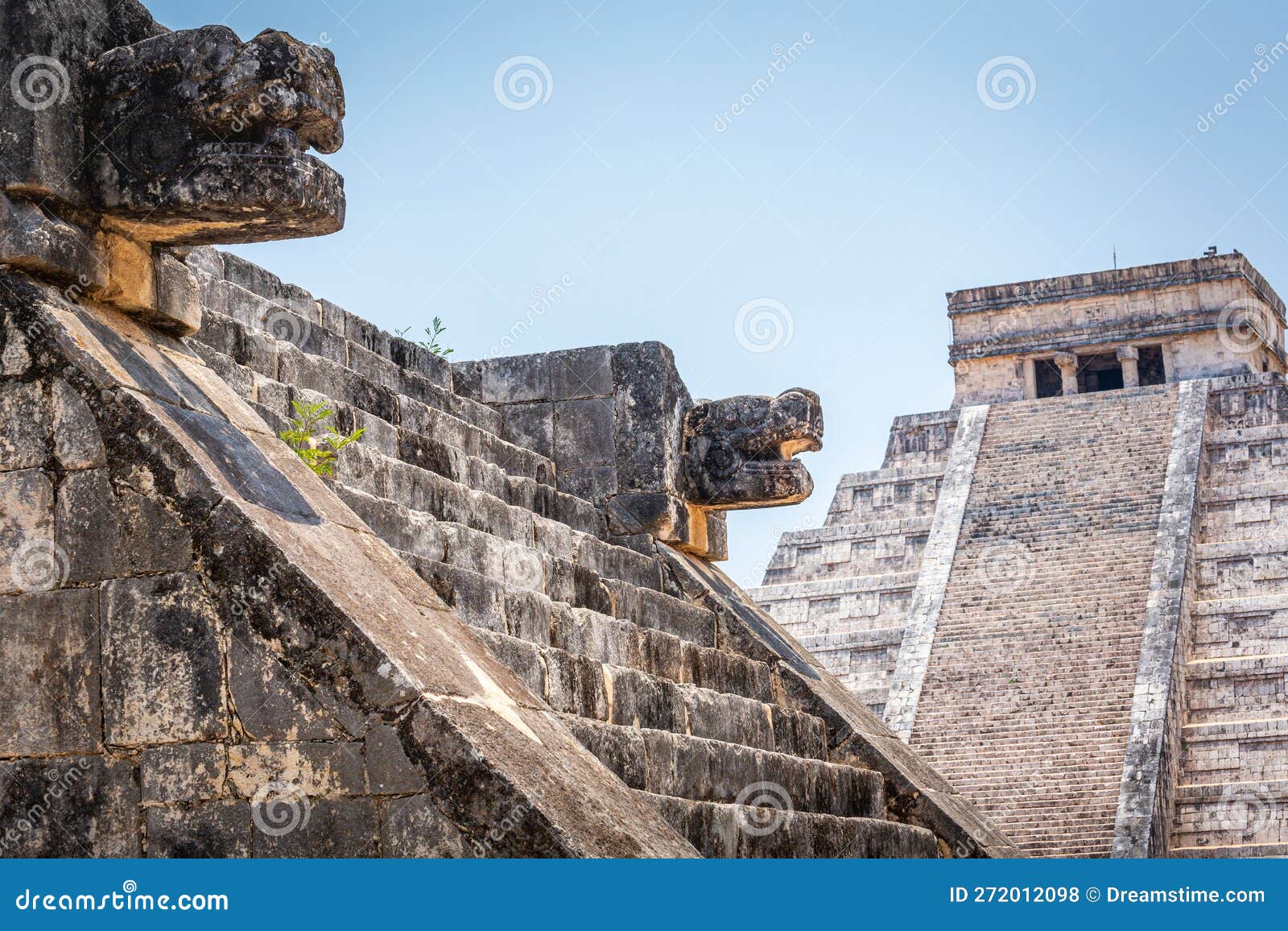 Mayan Chichen Itza Pyramid and Platform at Sunrise, Yucatan, Mexico ...