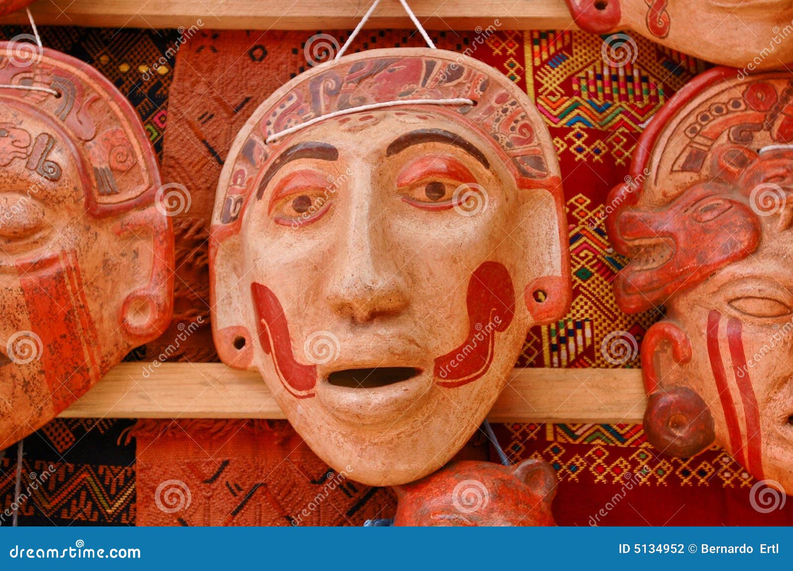 Mayan clay masks stock photo. Image of design, handicraft - 5134952