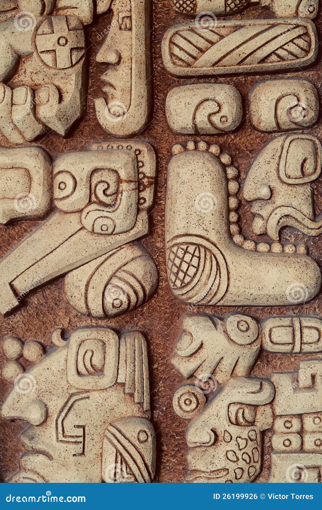 Mayan Detail Van Hiërogliefen Stock Foto - Image of mexico, maya: 26199926