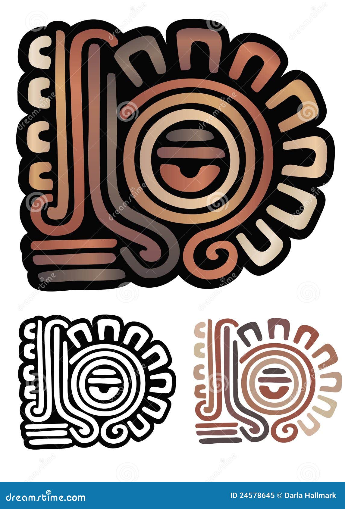 Mayan glyph stock vector. Illustration of design, abstract - 24578645