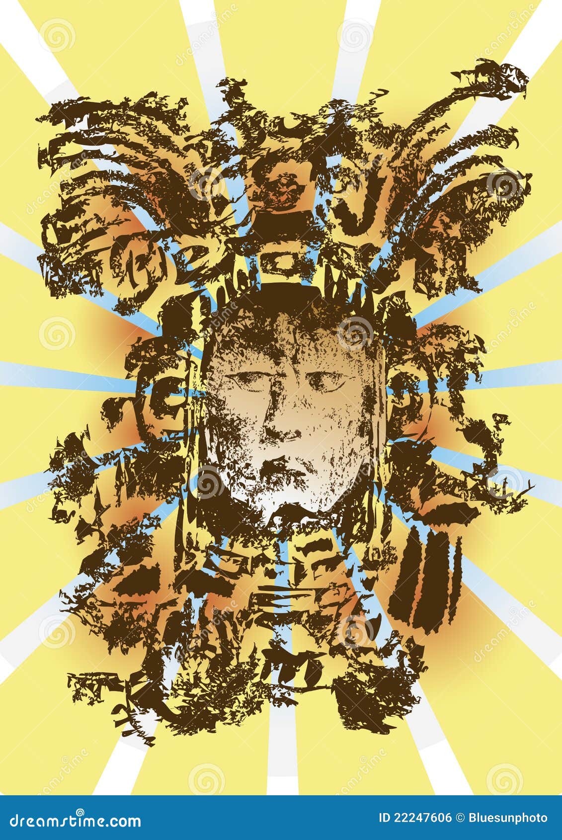 Mayan God stock illustration. Illustration of grotesque - 22247606