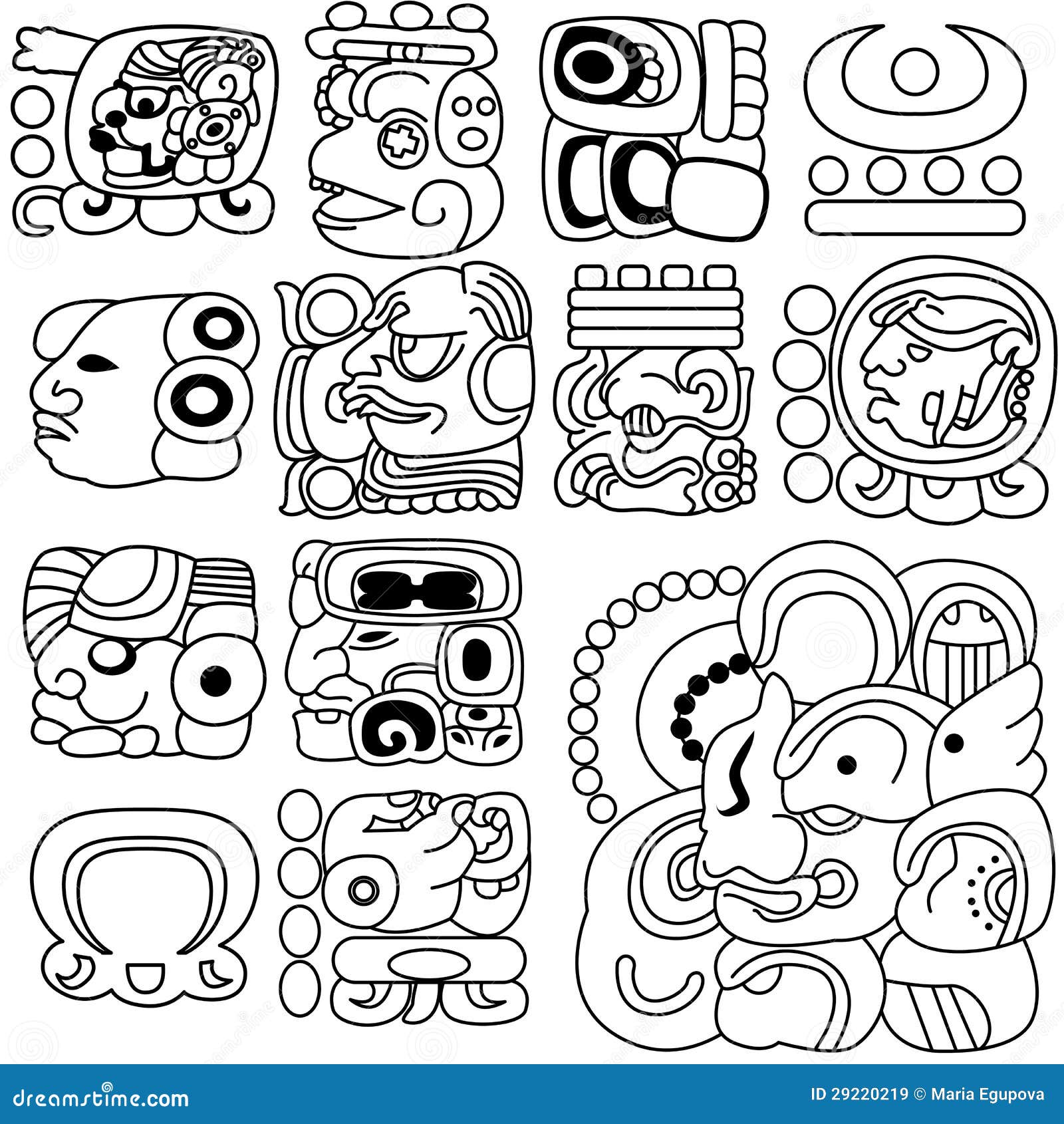 Mayan Hieroglyphs Royalty Free Stock Images - Image: 29220219