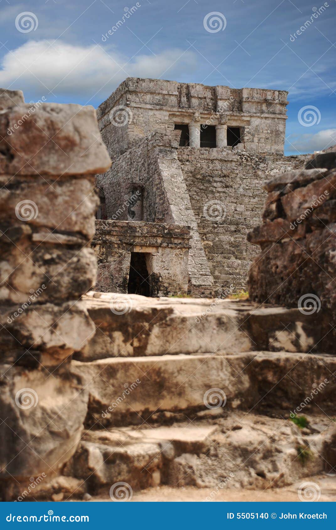 Mayan Main Temple Ruins in Tulum Stock Photo - Image of mayan, quintana ...
