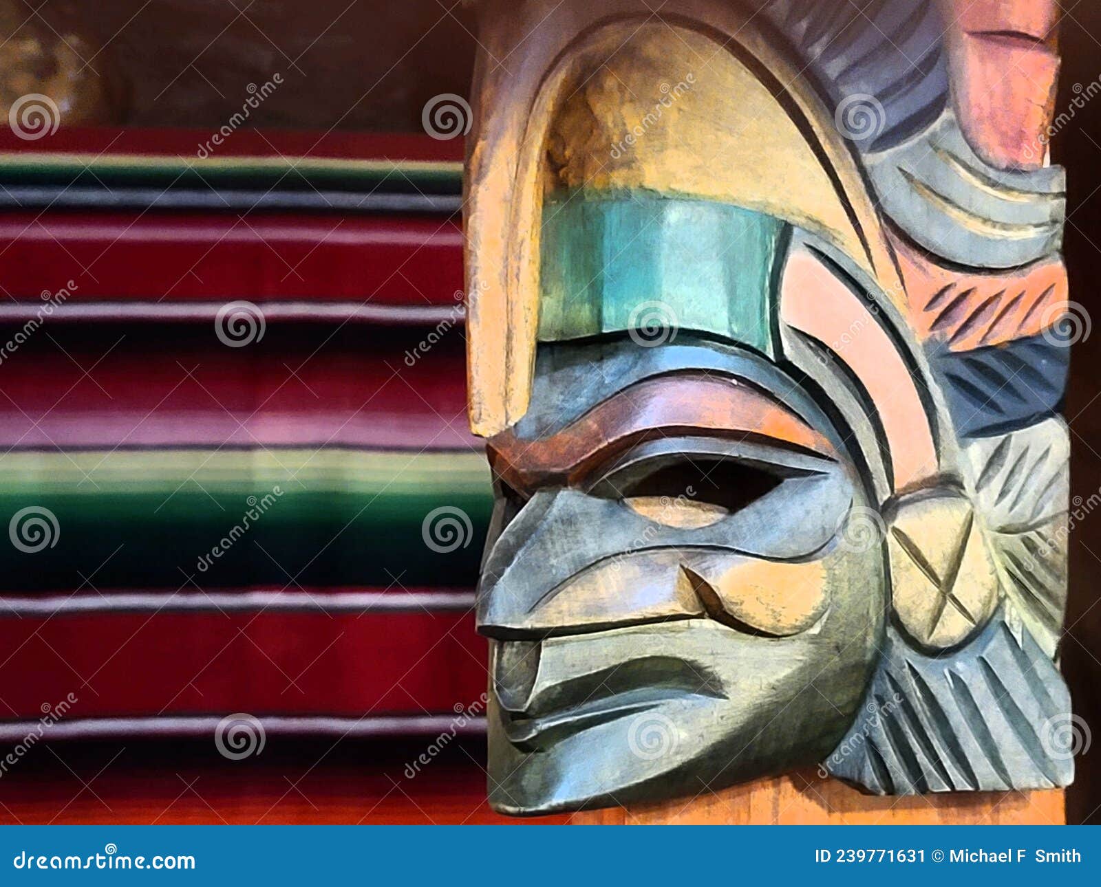 The Mayan Mask Carvings of Mexico Stock Illustration - Illustration of ...