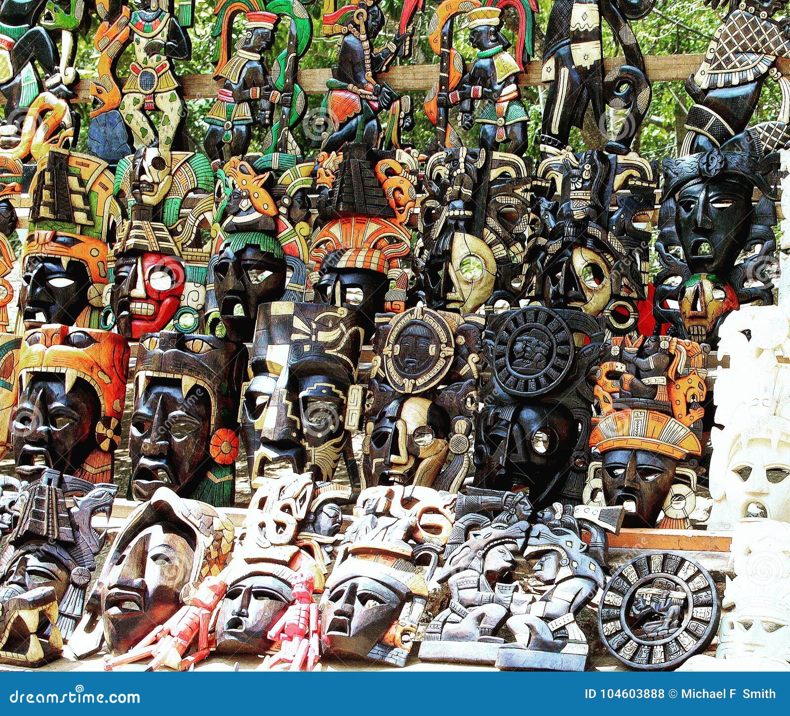 Mayan masks. stock photo. Image of maya, mayan, masks - 104603888