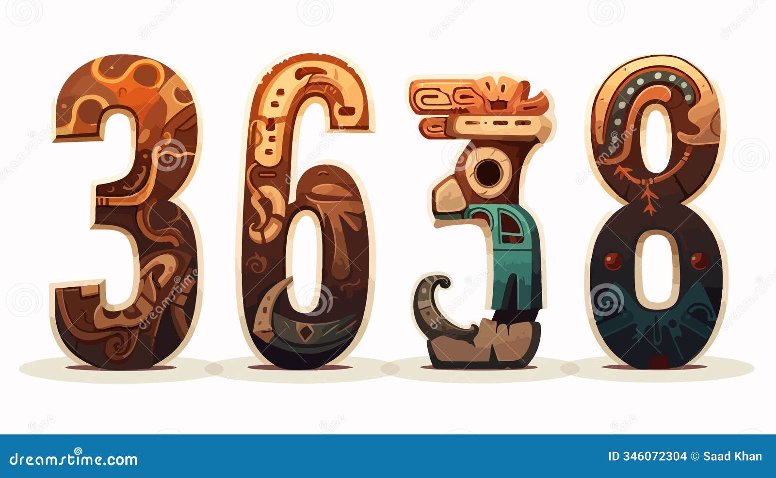 Mayan Numerals Cartoon Vector Illustration Isolated Stock Illustration ...