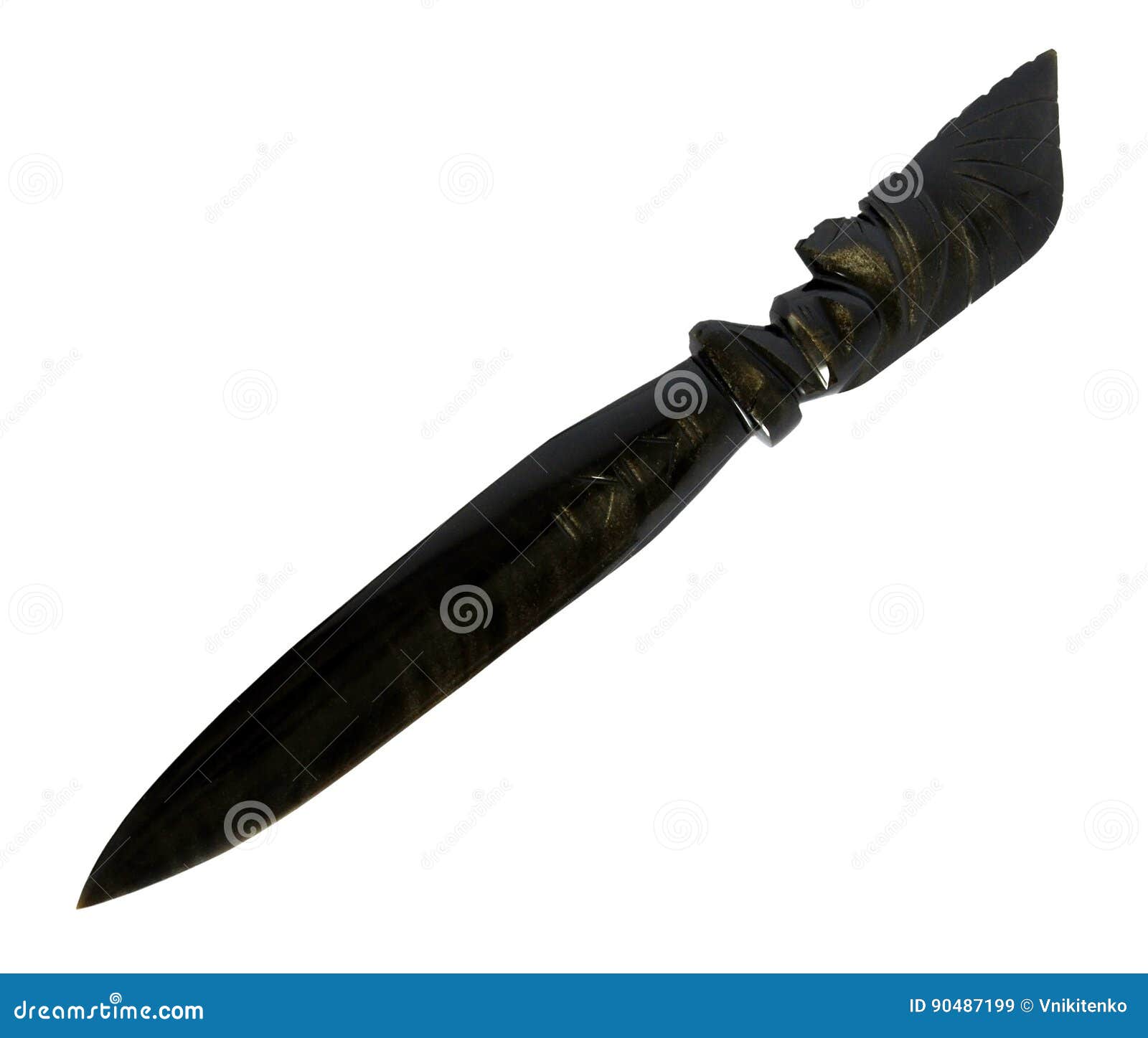 Mayan Obsidian Knife Isolated Stock Image - Image of isolated, obsidian ...