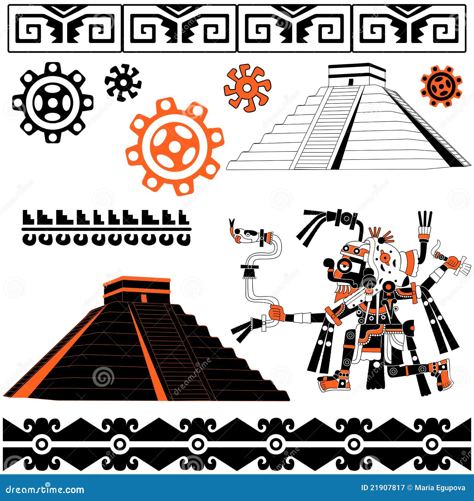 Mayan patterns on white stock vector. Illustration of guatemala - 21907817