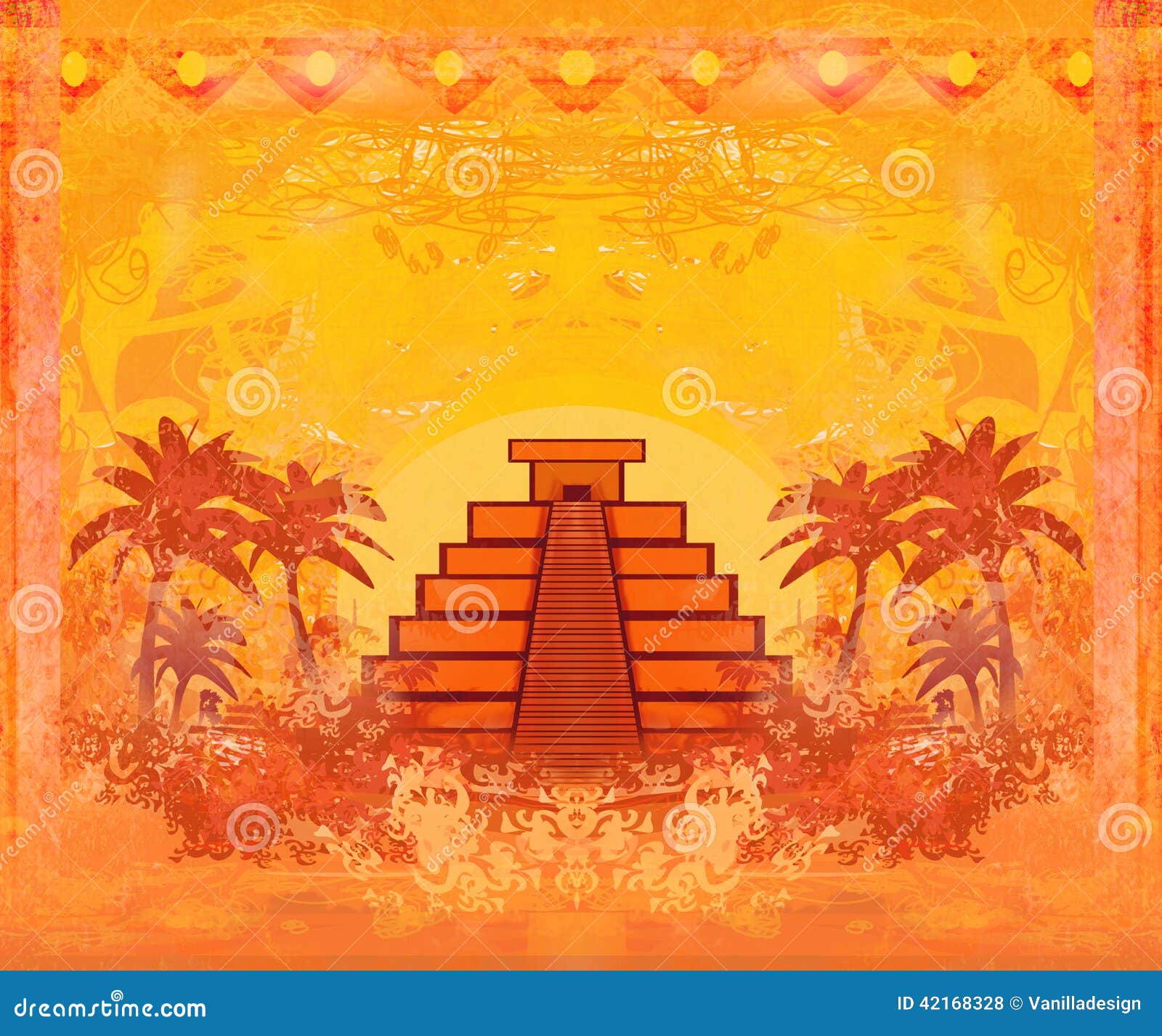 Mayan Pyramid, Chichen-Itza, Mexico Card Royalty-Free Stock Image ...