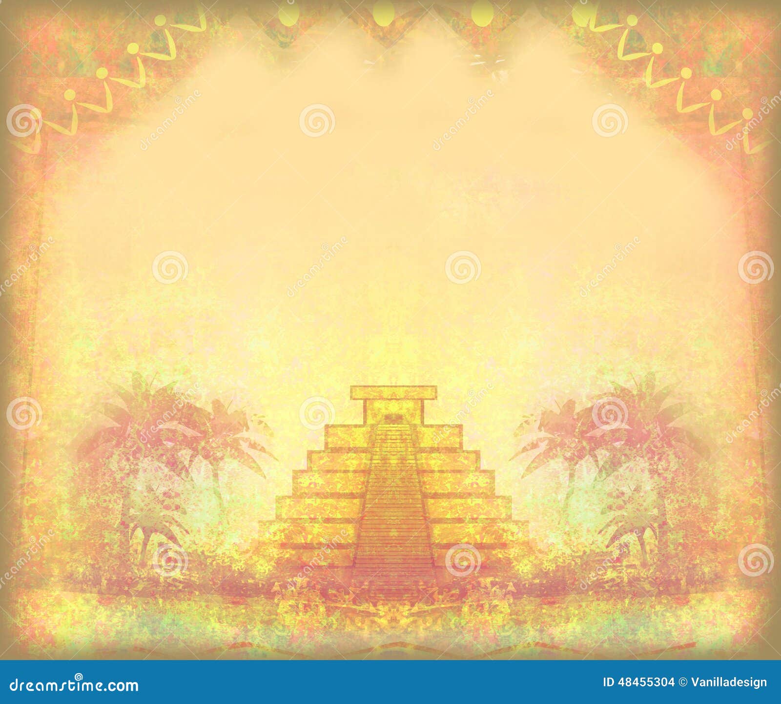 Mayan Pyramid, Chichen-Itza, Mexico Stock Illustration - Illustration ...