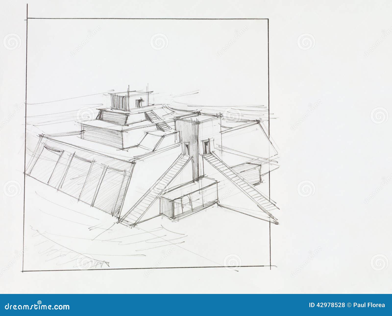 Mayan pyramid stock illustration. Illustration of architectural - 42978528