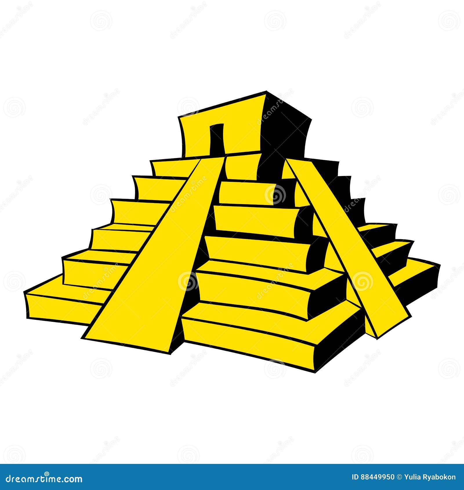 Mayan pyramid icon cartoon stock vector. Illustration of monument ...
