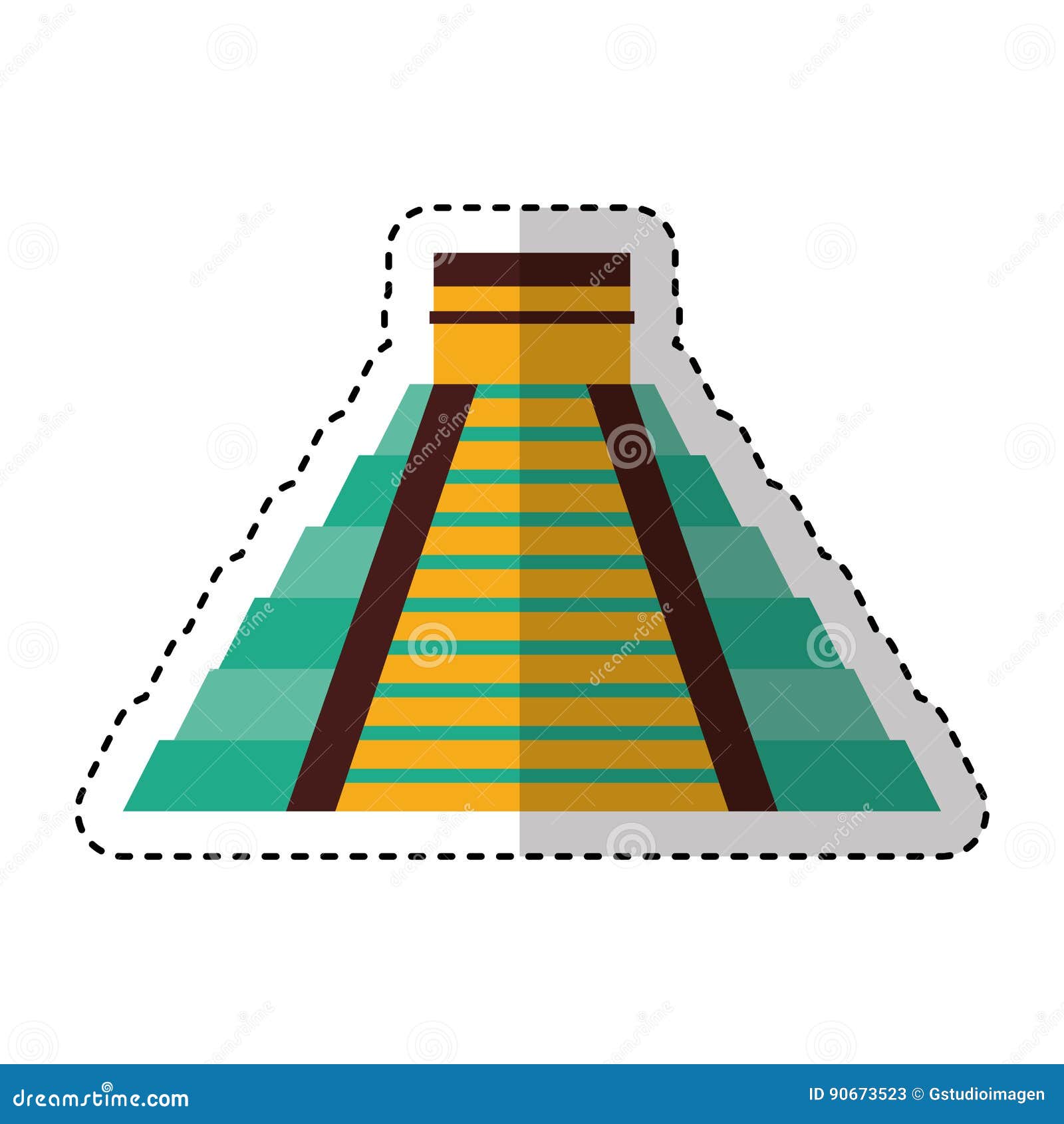 Mayan Pyramid Isolated Icon Stock Vector - Illustration of chichen ...